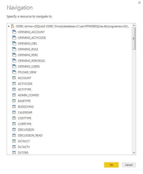 How to connect to Primavera SQLite database – Small Data And self service